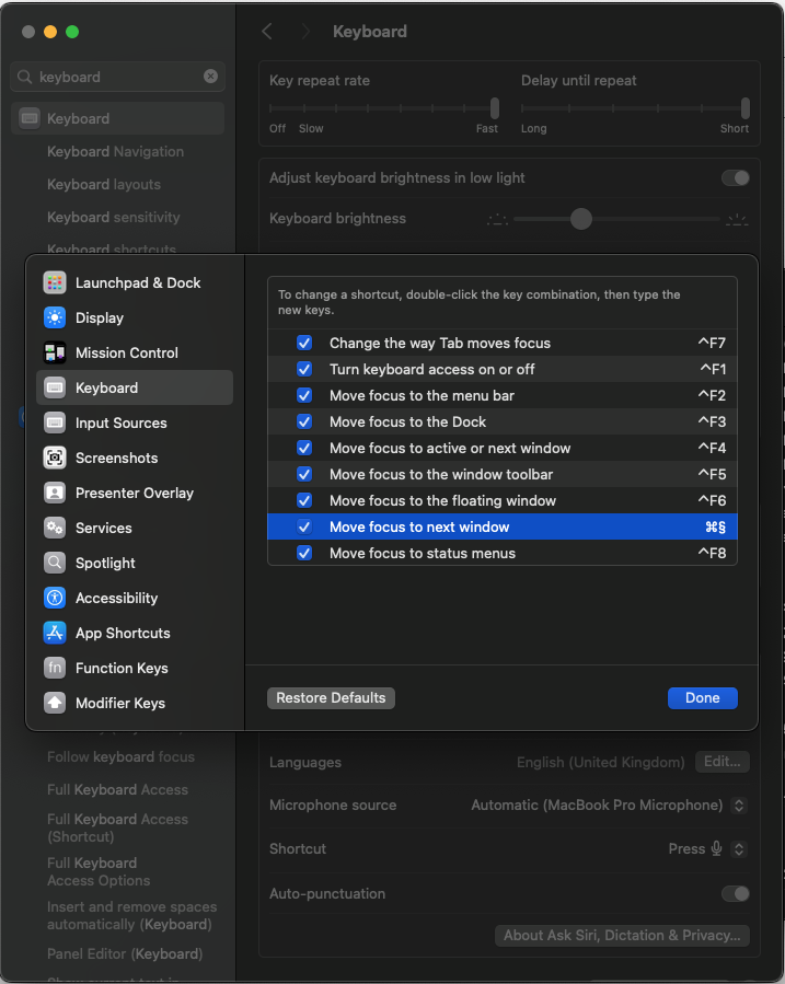 "Cycle Through Windows" no longer working - Apple Community