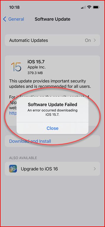 iOS 15.7 Update Failed - Apple Community