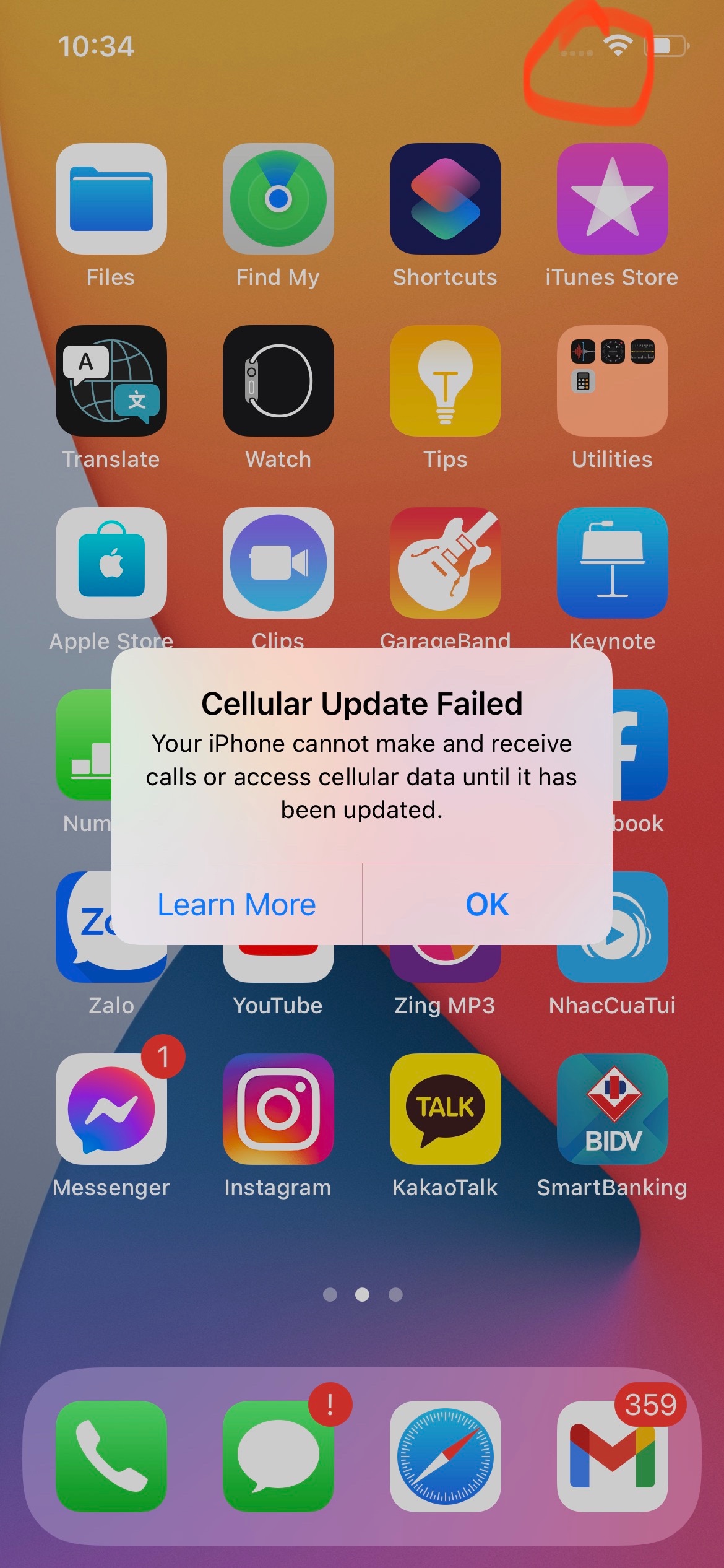 cellular update failed, ios 14.7.1 - Apple Community