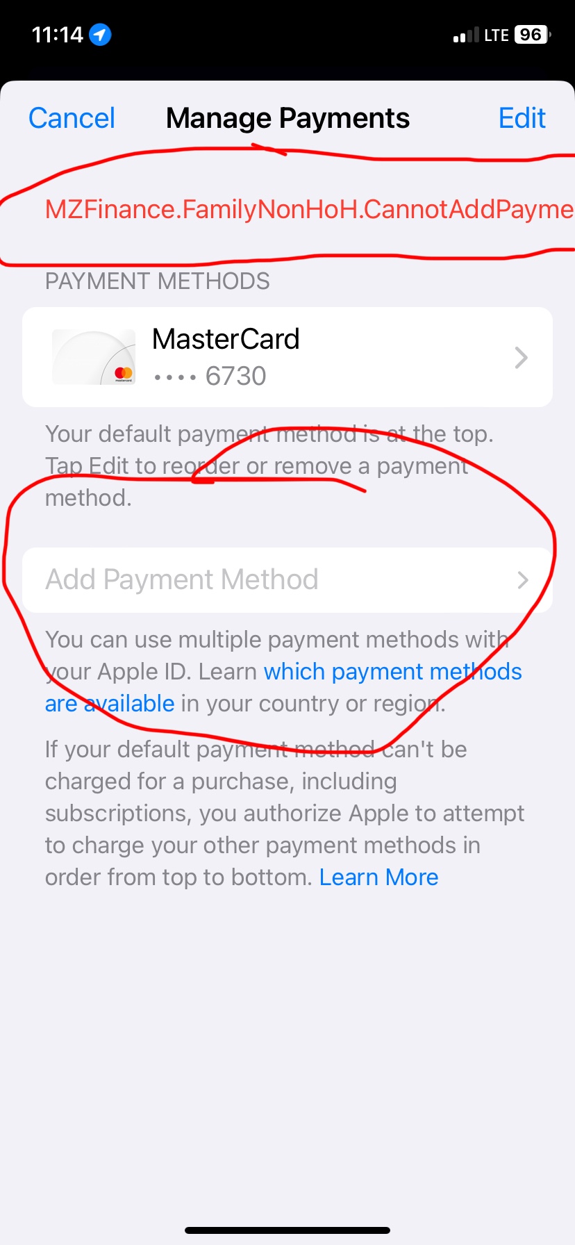 I want to add another payment method - Apple Community
