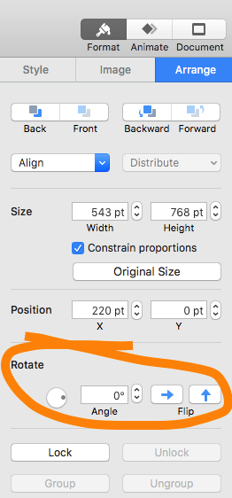 not able to rotate object in keynote - Apple Community
