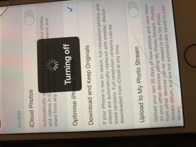 Turning off iCloud photos stuck - Apple Community