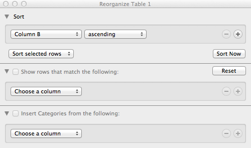 how do i sort columns in numbers - Apple Community