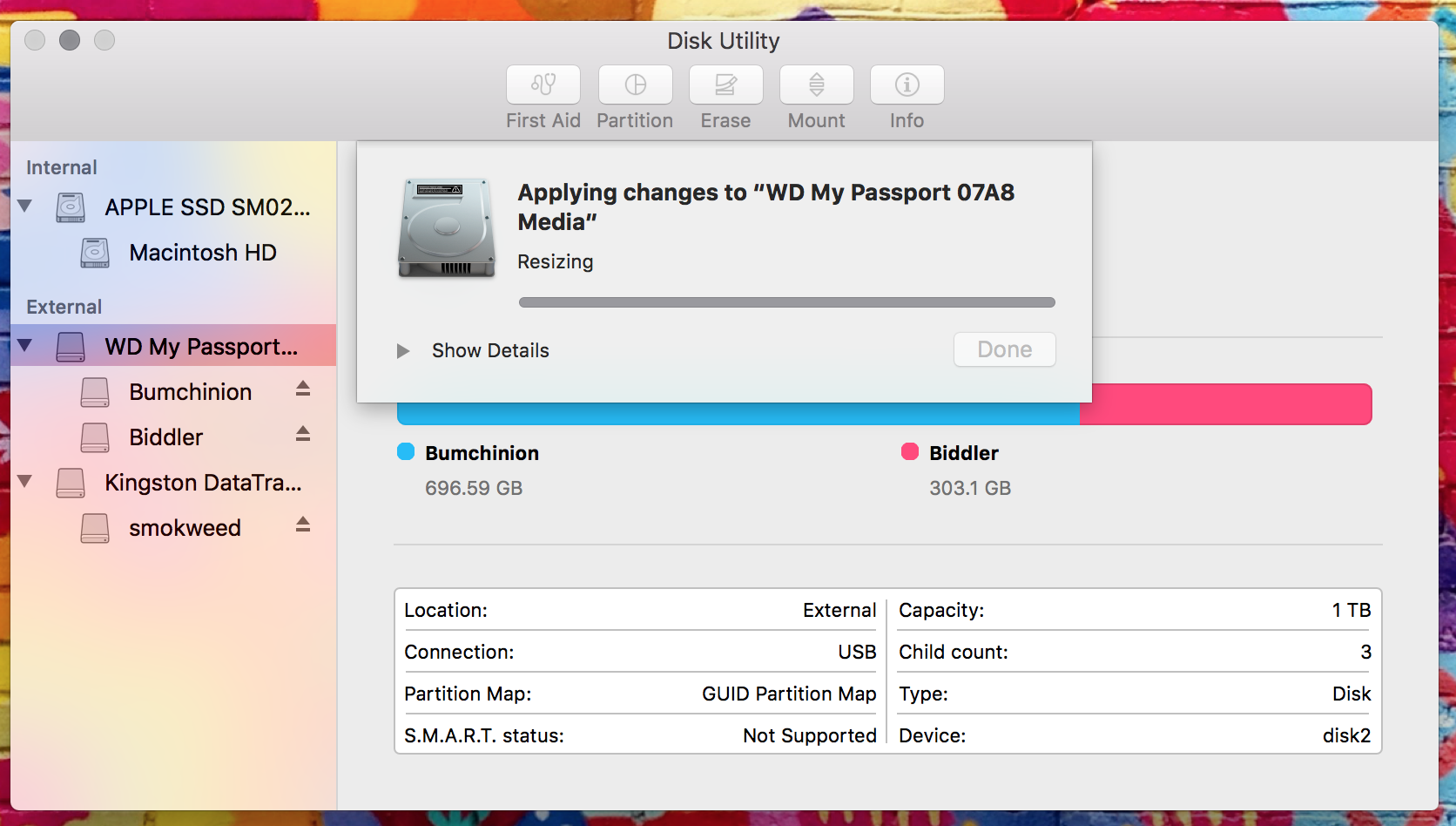 Disk Utility stuck resizing hard drive - Apple Community
