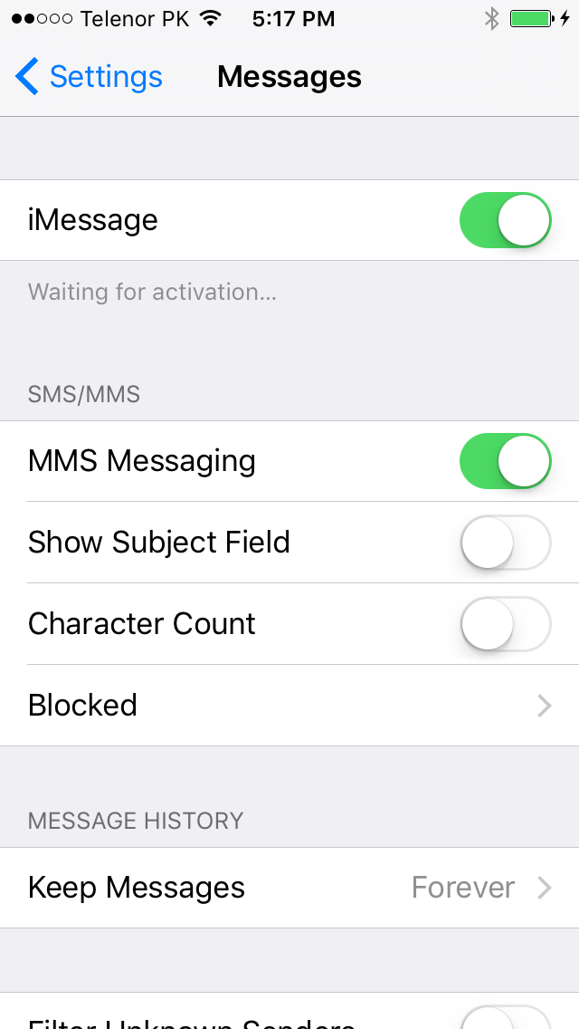 iMessage waiting for activation iPhone 6s… - Apple Community