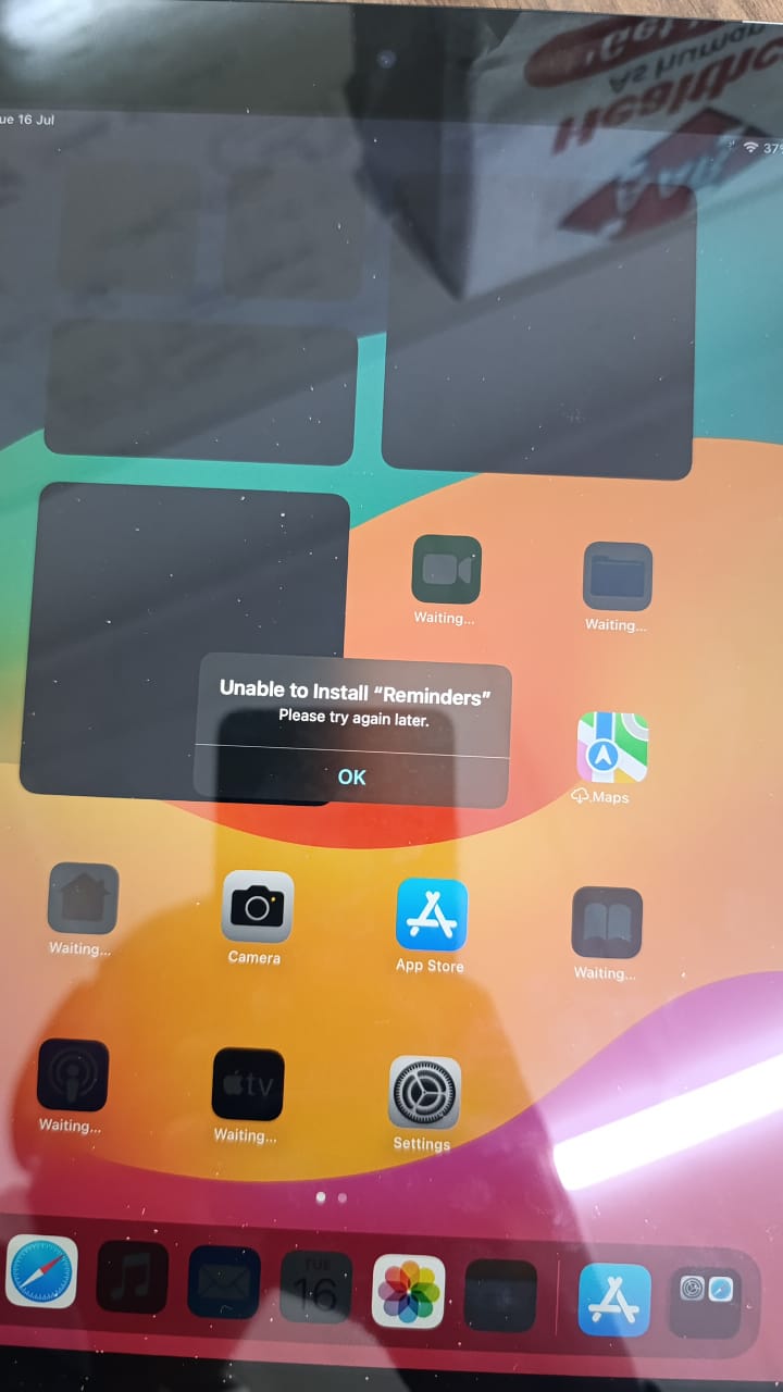 The default apps won't install after iPad… - Apple Community
