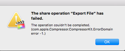 Export failed compressorkit.errordomain e… - Apple Community
