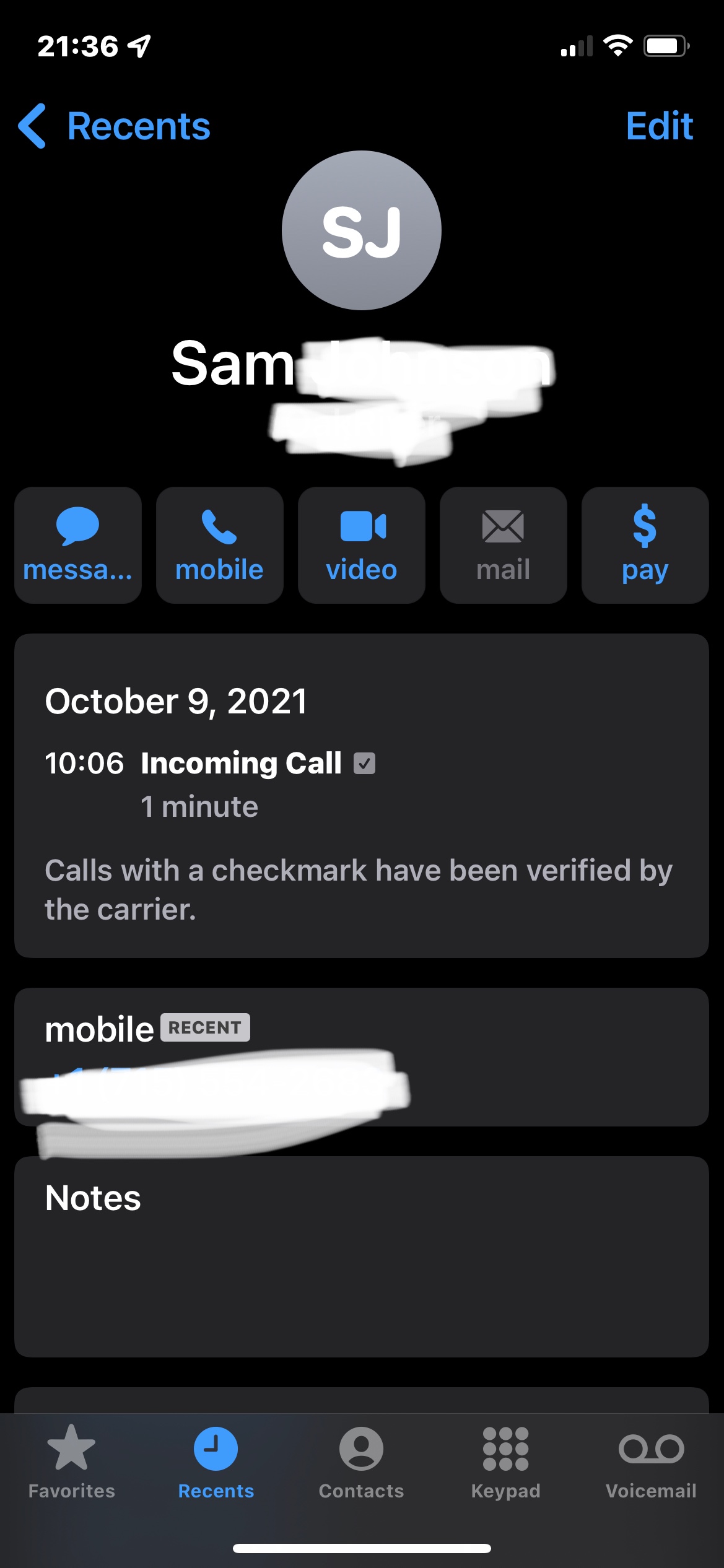 Calls marked with a check has been verifi… - Apple Community