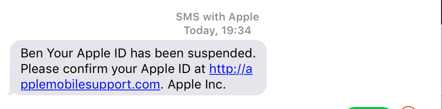 Spam text apple support - Apple Community