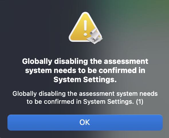 Globally disabling the assessment system … - Apple Community