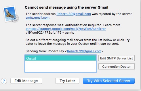 SMTP server doesn't work, connection doct… - Apple Community