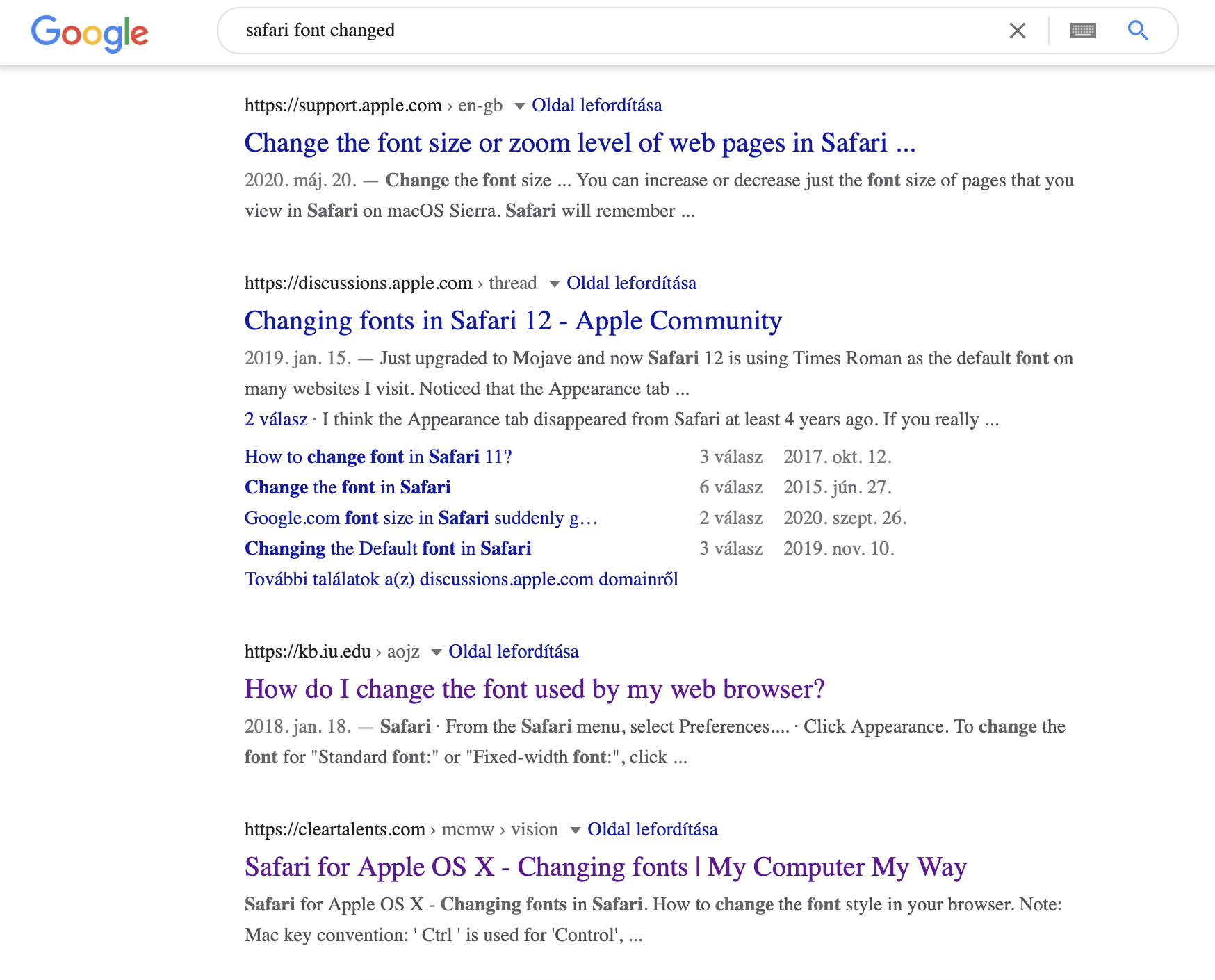 Safari default font changed (Big Sur) - Apple Community