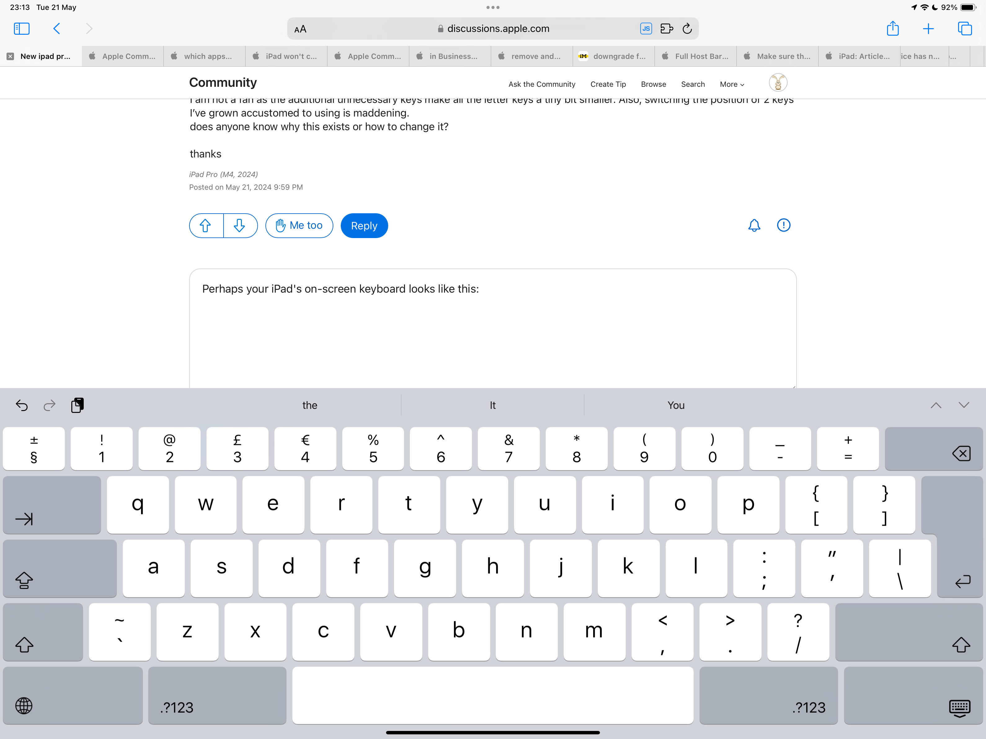 How to adjust keyboard settings on iPad P… - Apple Community