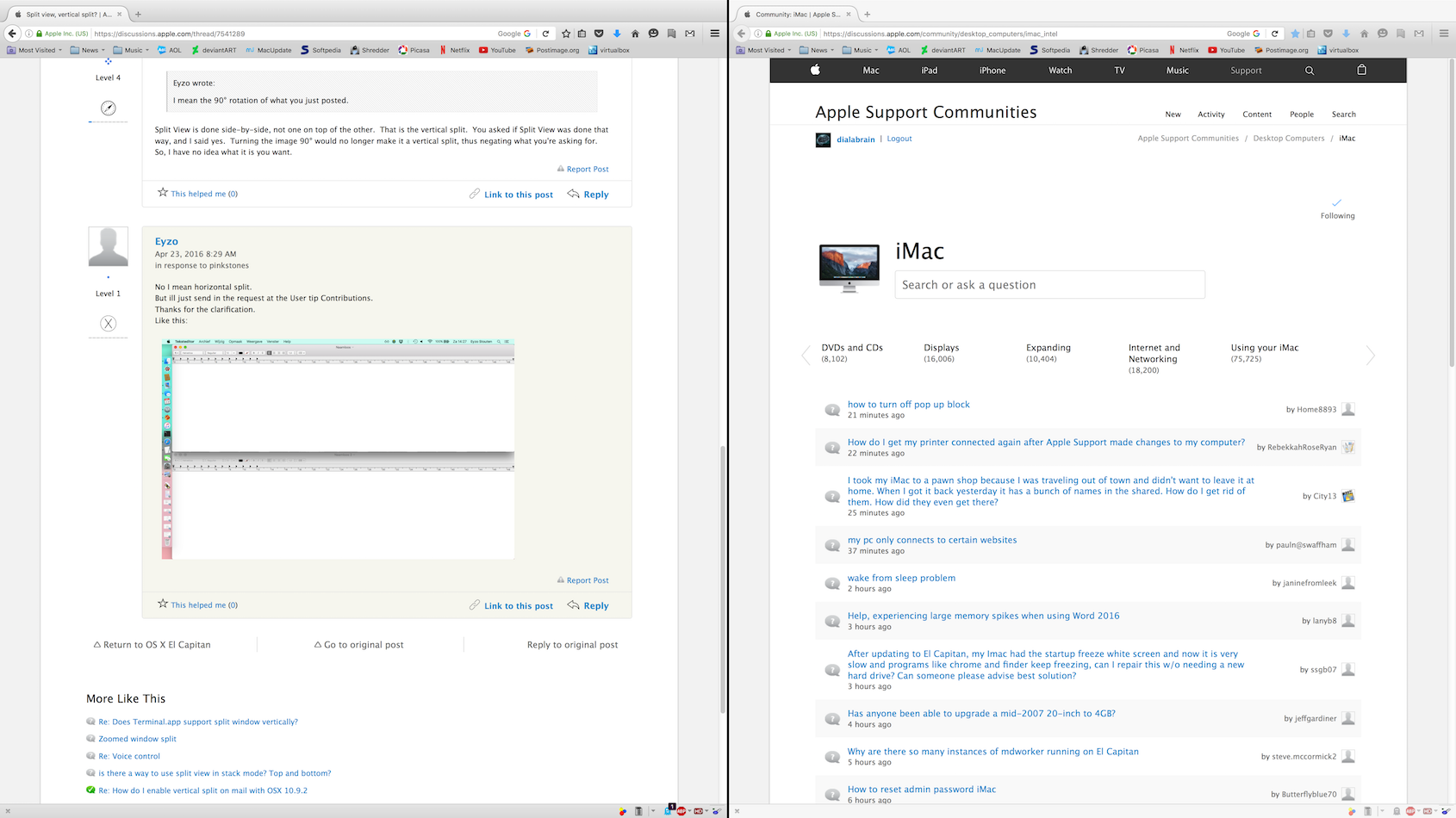 Split view, vertical split? - Apple Community