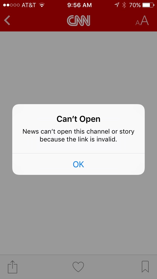apple news invalid link - Apple Community