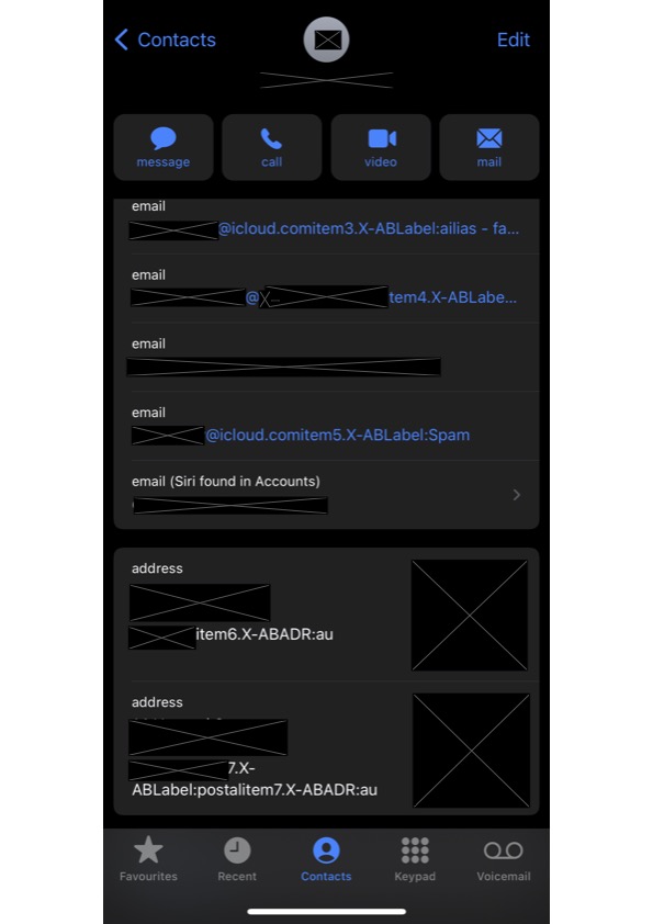 iCloud contacts showing tags code in the … - Apple Community