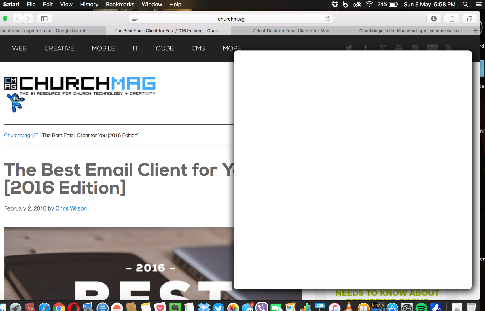 Huge white square on browser - Apple Community