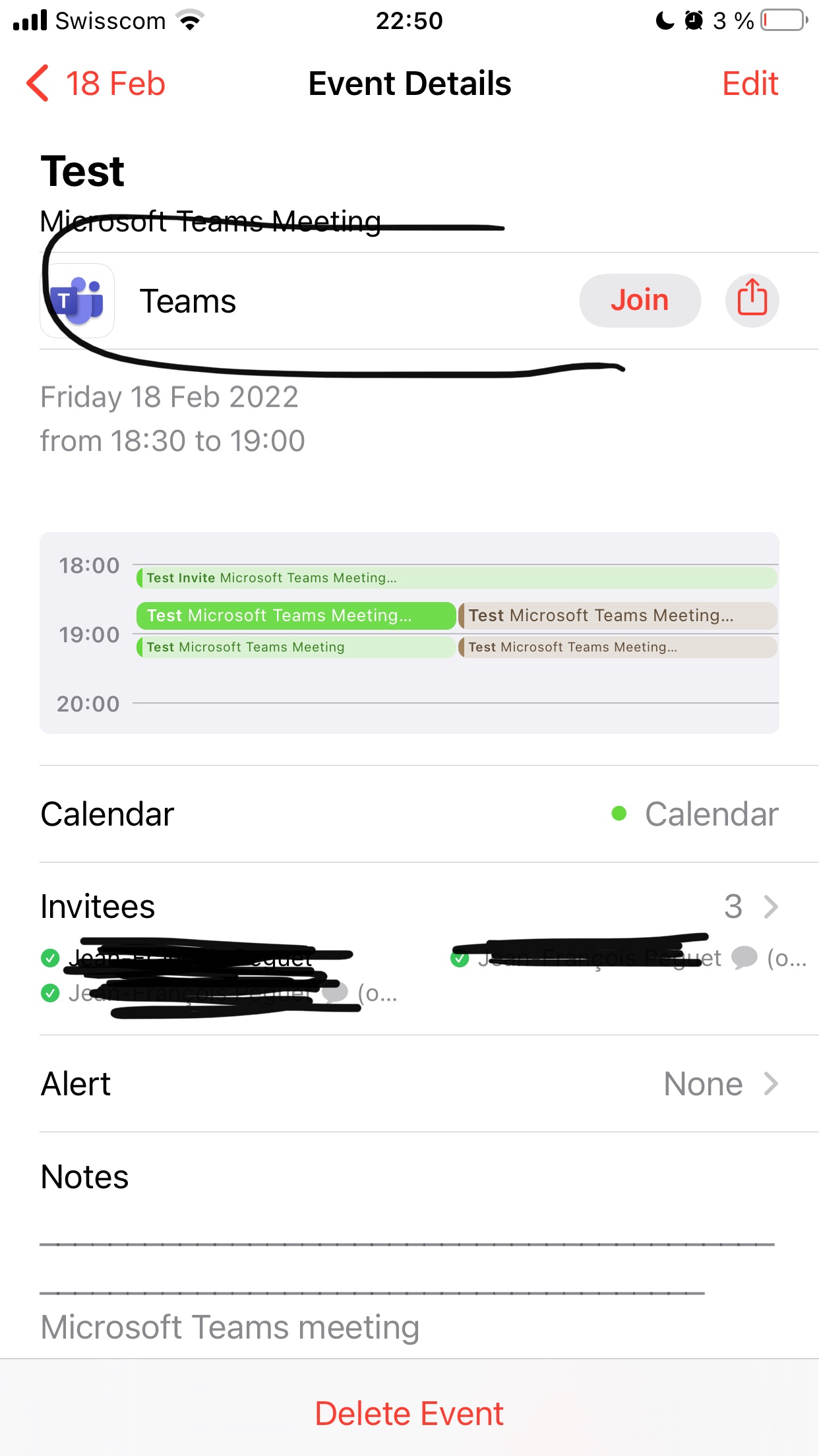 Teams invite on native calendar iOS - Apple Community