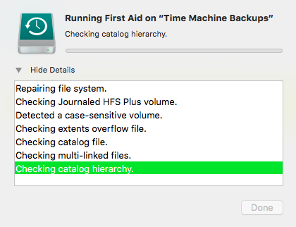 disk utility first aid hangs checking cat… - Apple Community