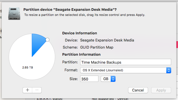 Cannot resize Time Machine backup partiti… - Apple Community