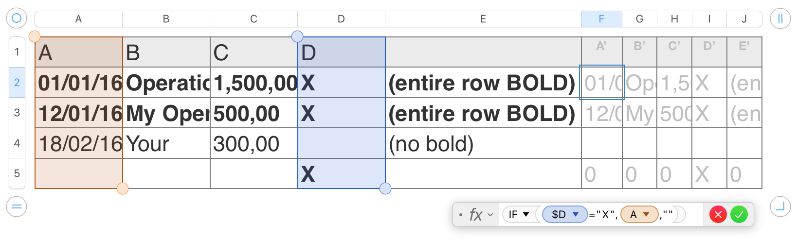 conditional formatting entire row on value - Apple Community