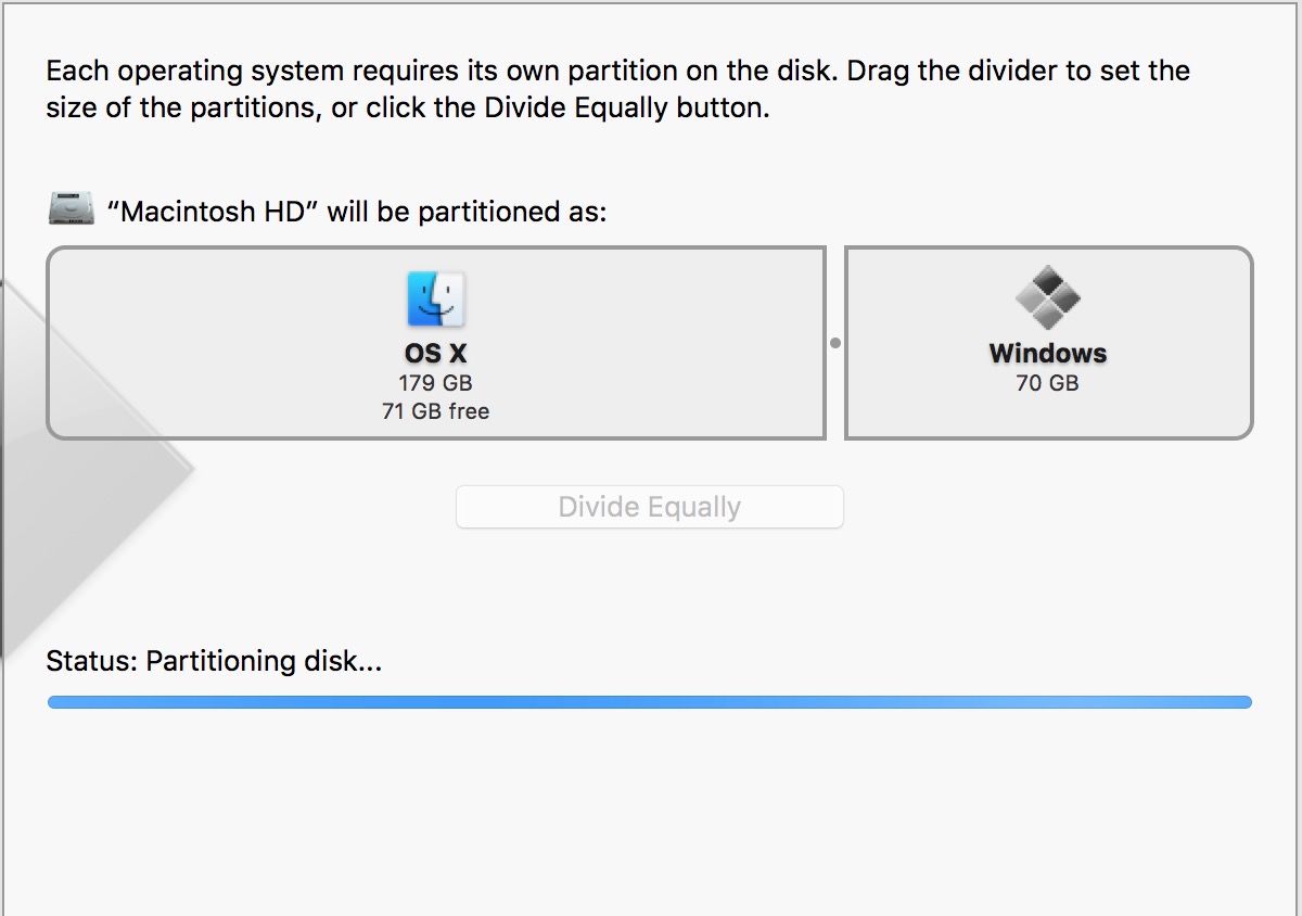 Boot camp stuck on "Status: Partitioning … - Apple Community