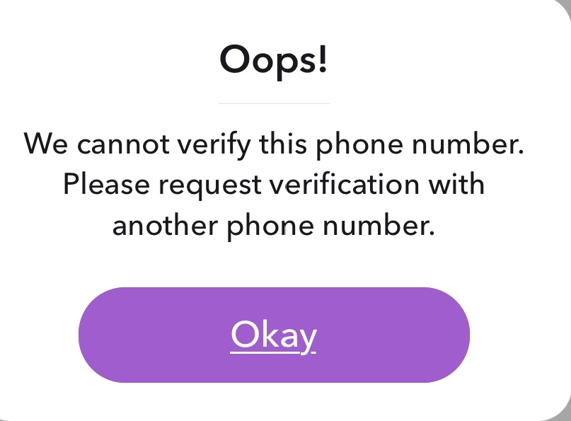 Mobile number not valid in Snapchat - Apple Community