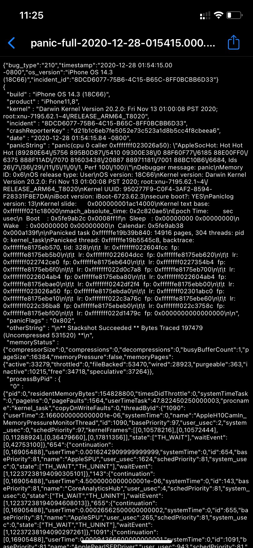 Panic full error in iPhone XR - Apple Community