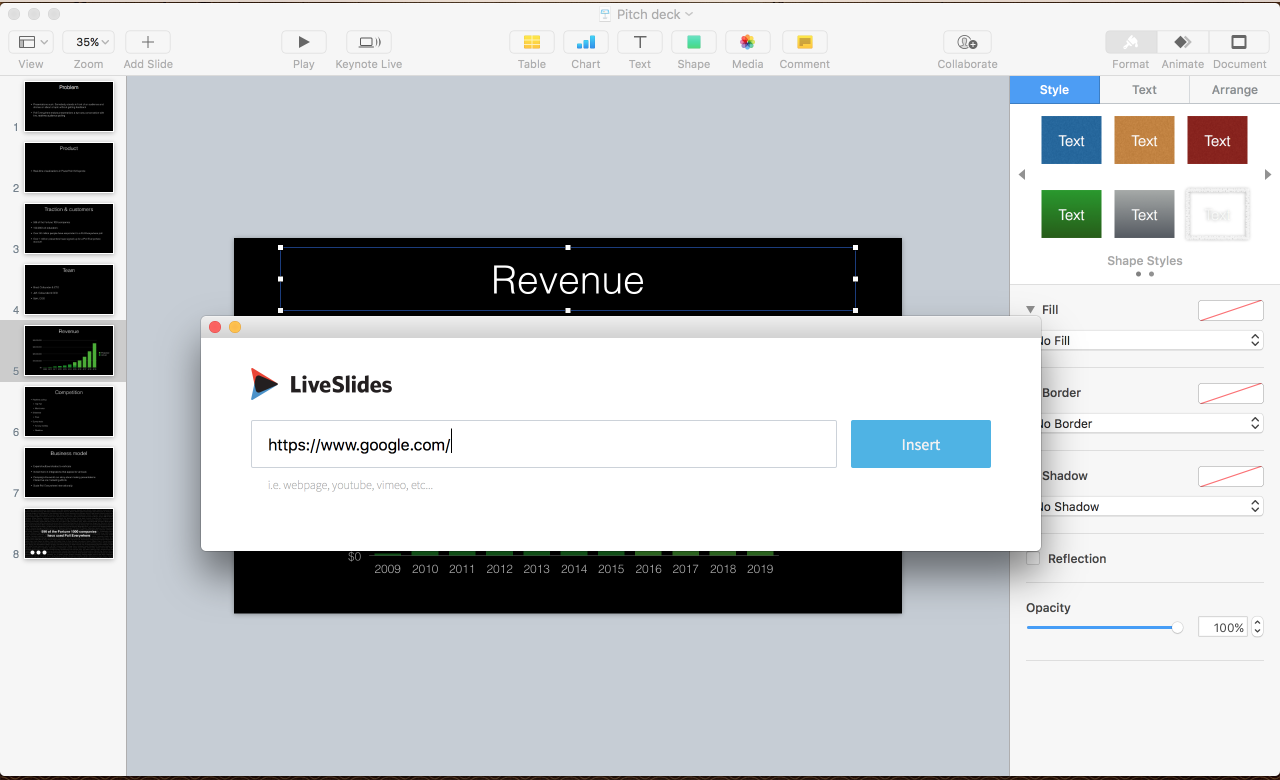how to insert webview in keynote 6.5.3 - Apple Community