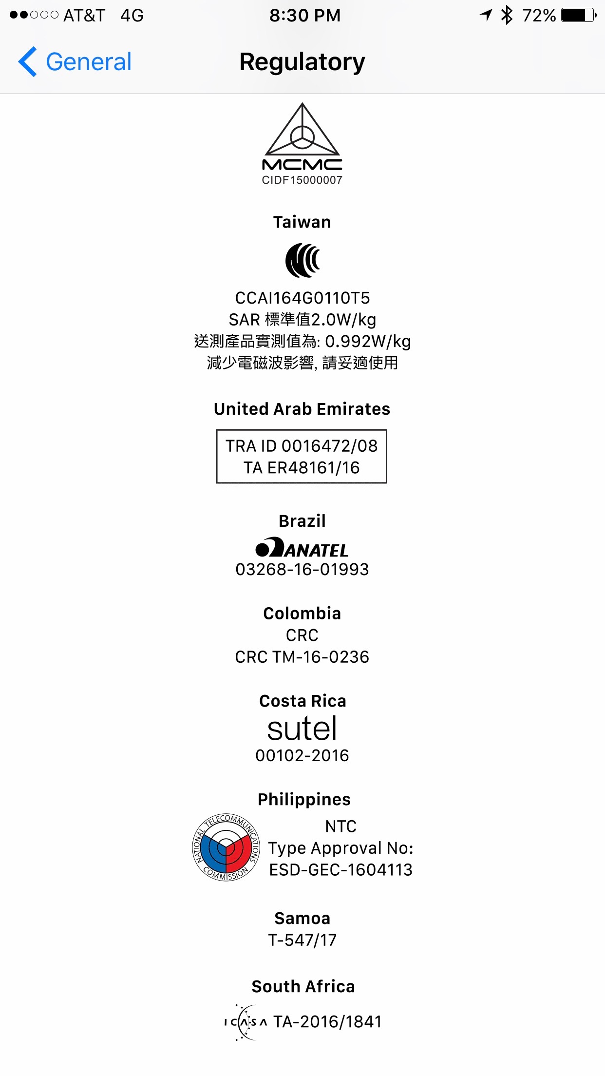 Why does my iphone 7 regulatory are diffe… - Apple Community