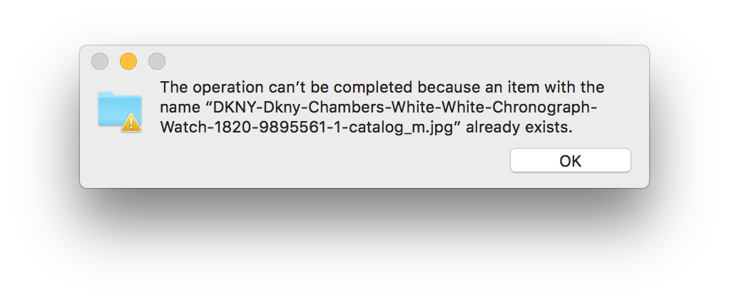 "The File is already Exists" warning Prob… - Apple Community