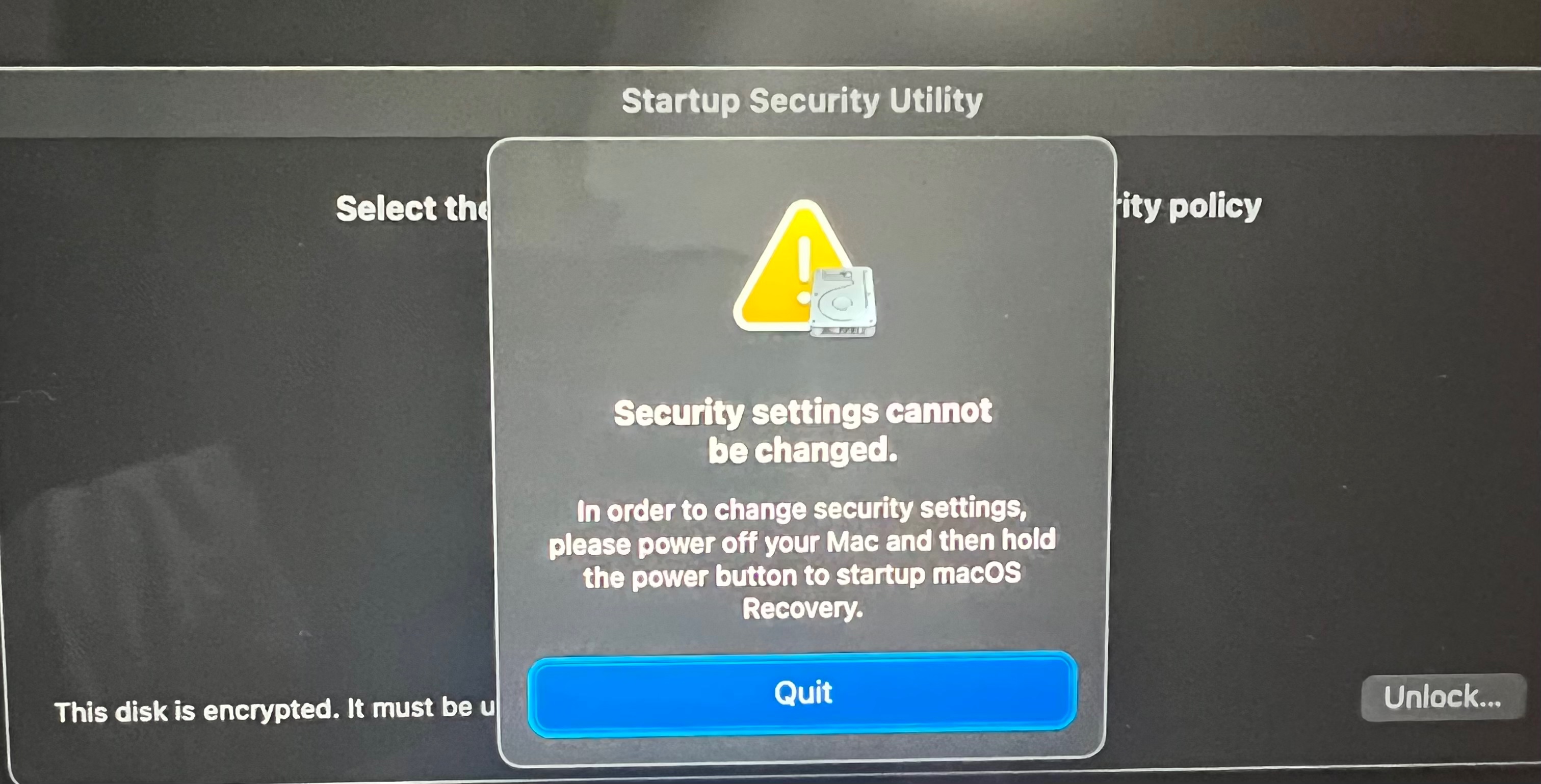 Can’t access security utility on new M1 M… - Apple Community