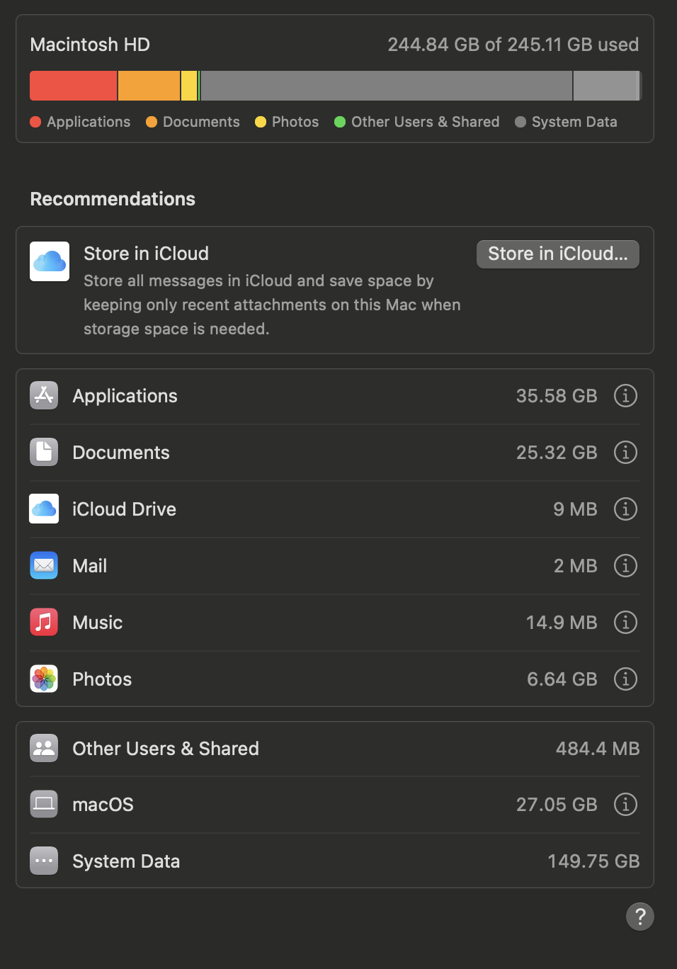 Over 60% storage blocked by System Data - Apple Community