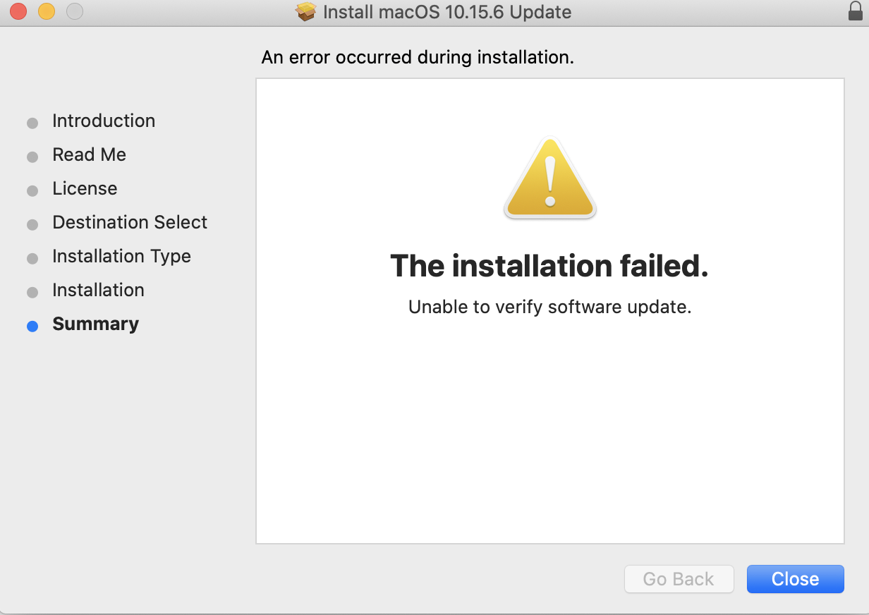 Can't update "unable to verify mac os" me… - Apple Community