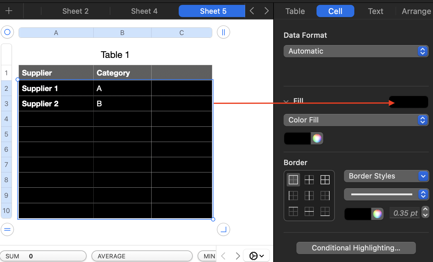 how do i change to dark mode on a numbers… - Apple Community