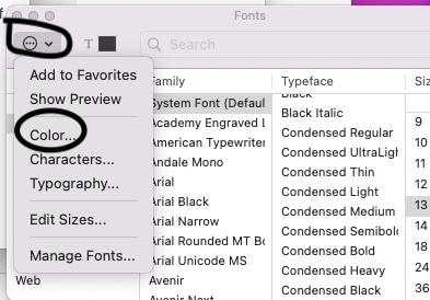 How do you set the font color of an item … - Apple Community
