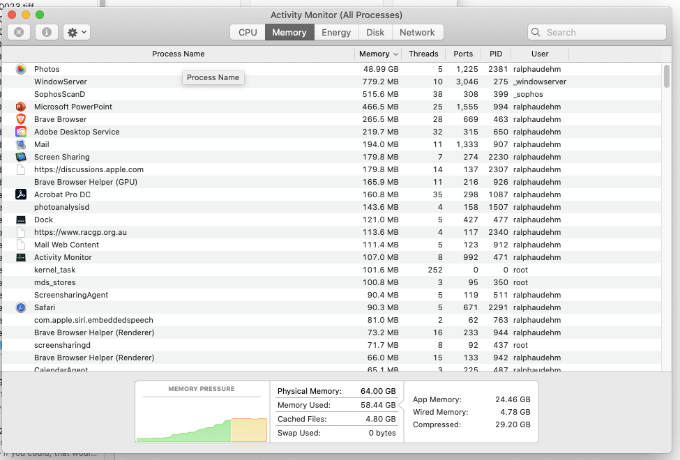 catalina photos using to much memory - Apple Community
