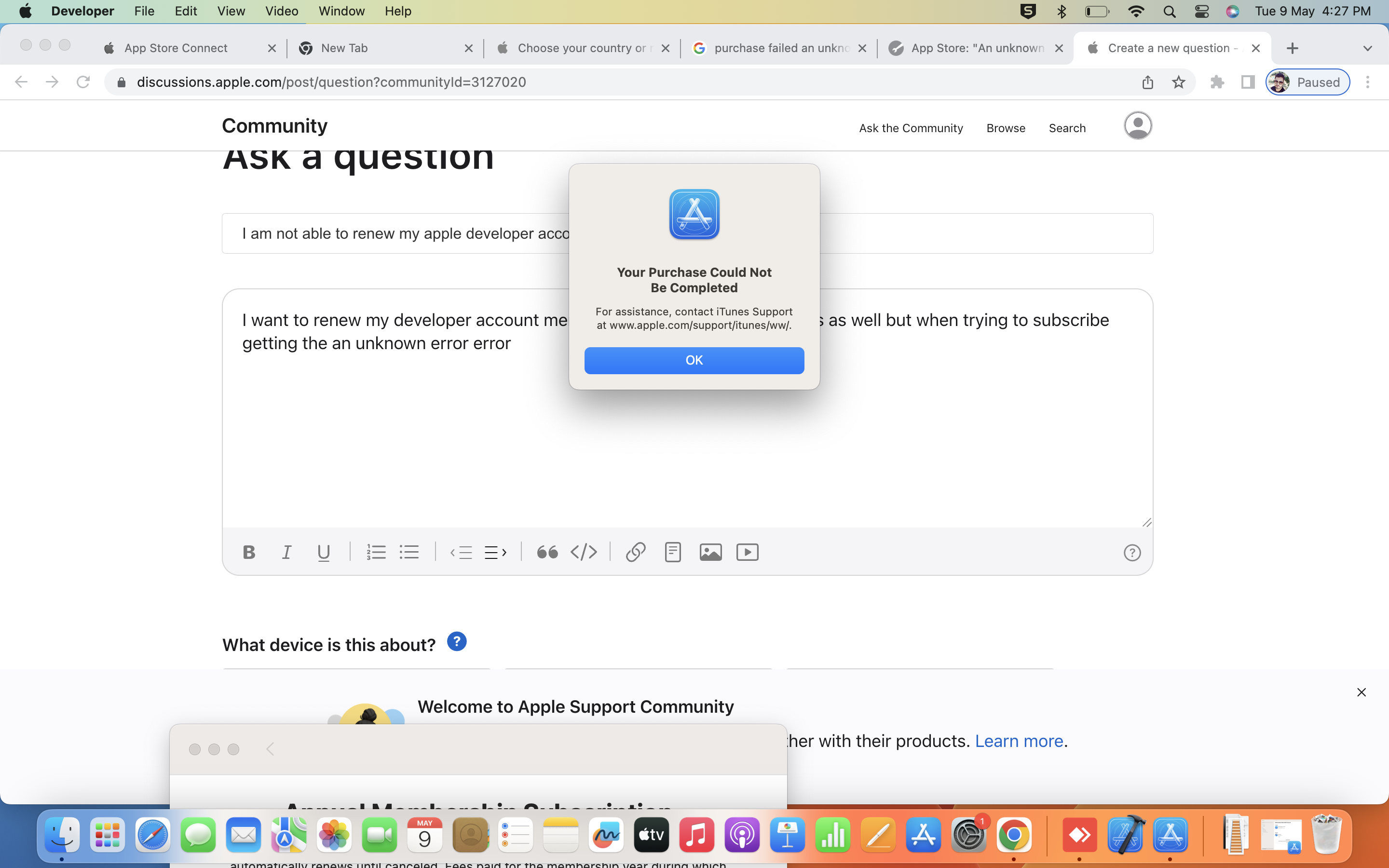 I am not able to renew my apple developer… - Apple Community