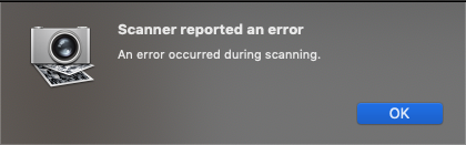 Scanner reported an error. - Apple Community