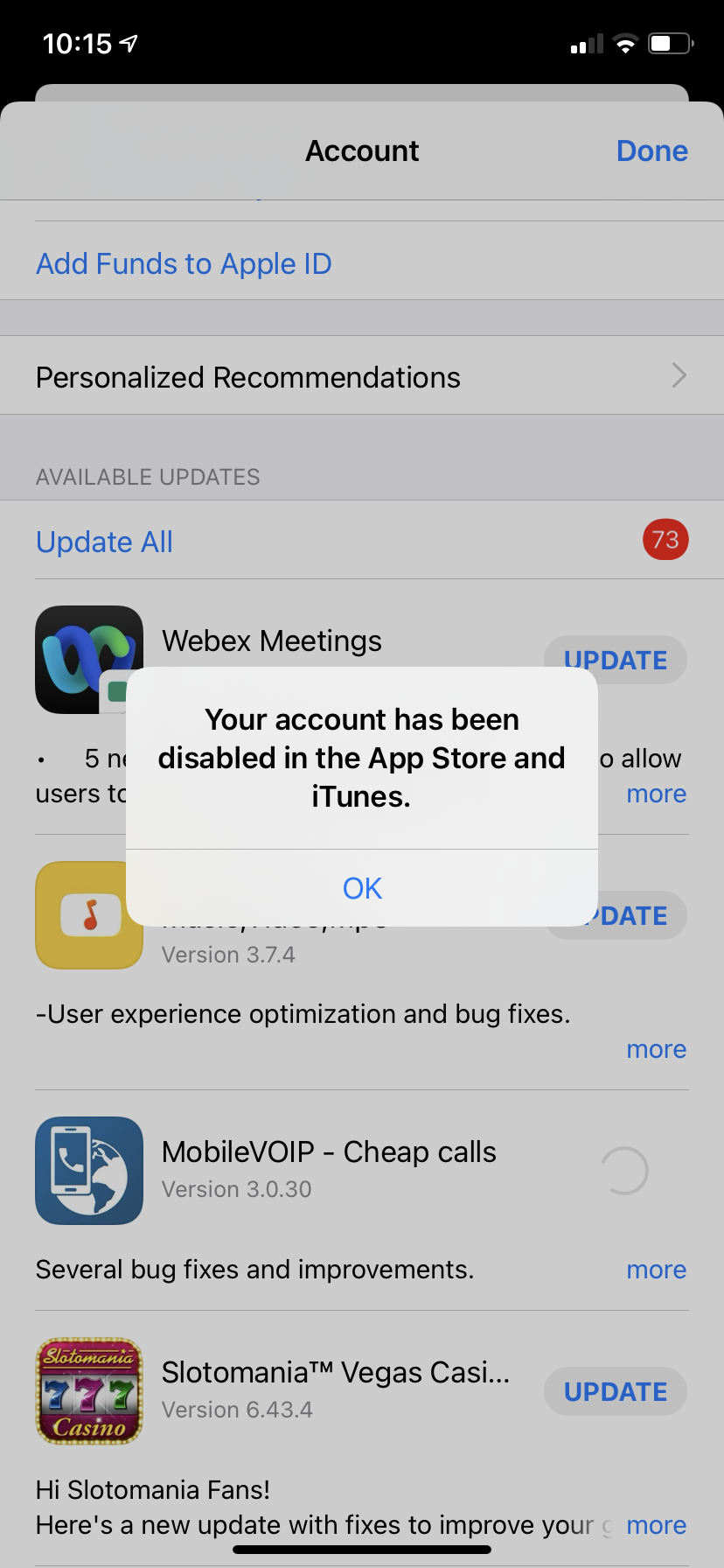 I can’t update my apps said your account … - Apple Community