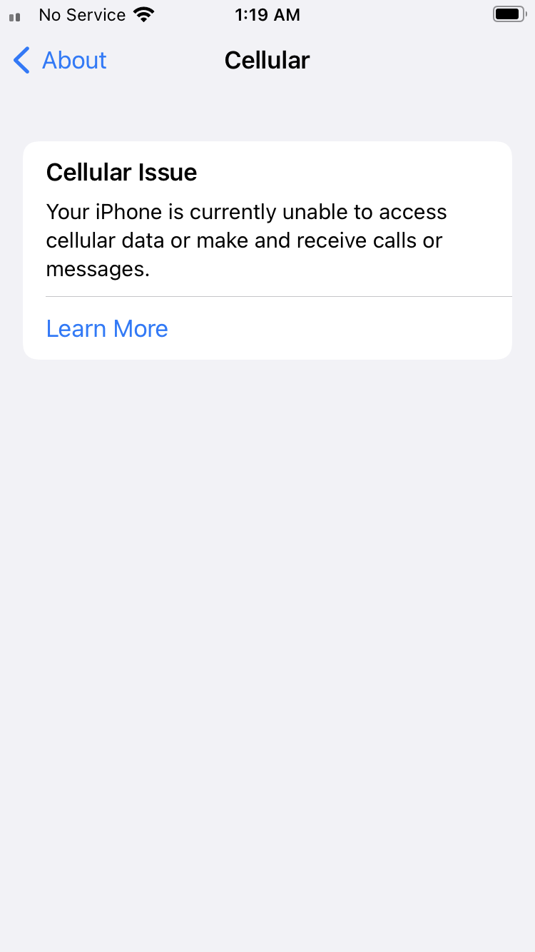 Cellular Issue Detected - Apple Community