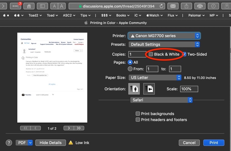 Printing in Color - Apple Community