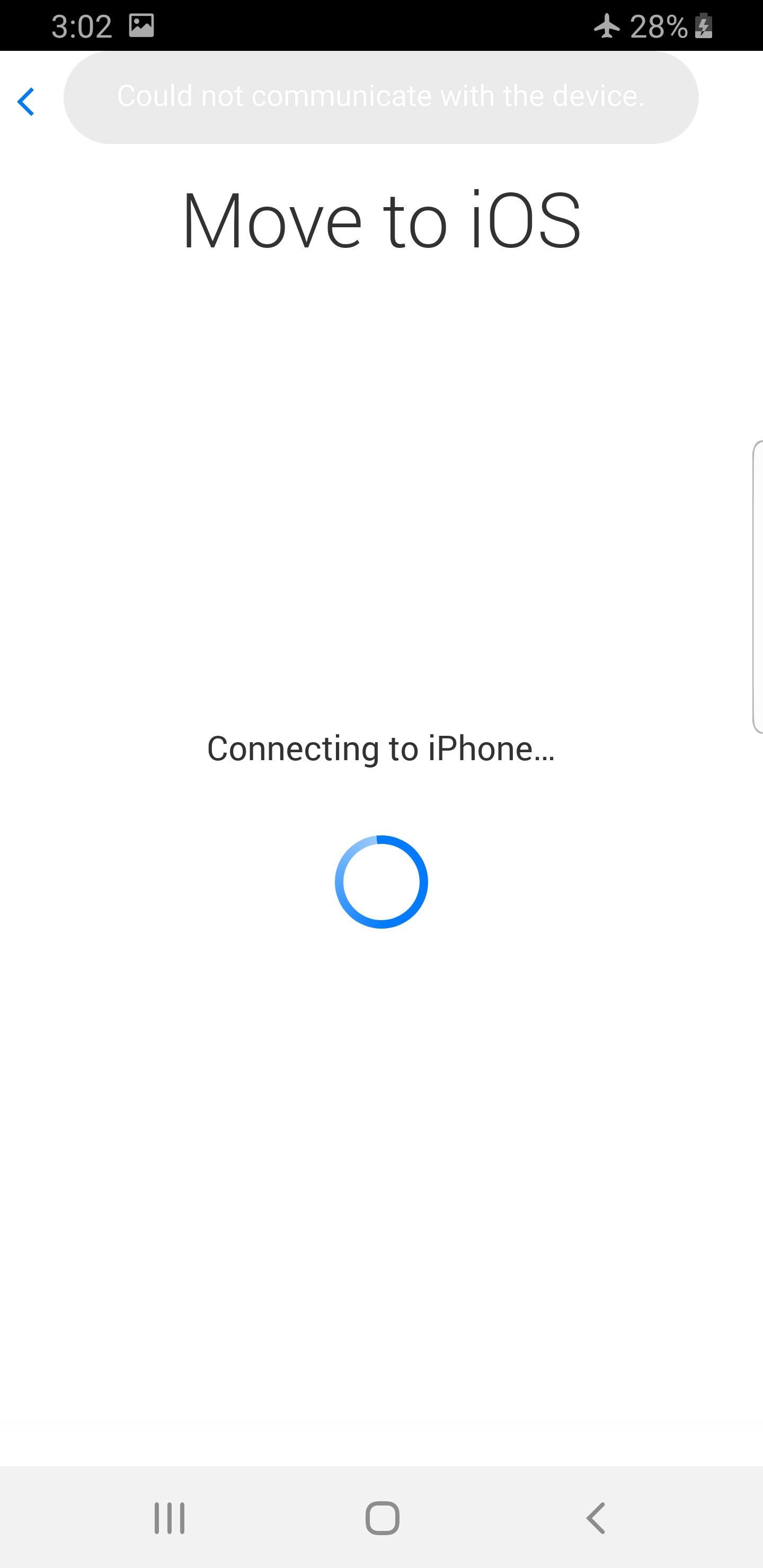 Unable to move from android to iOS - Apple Community