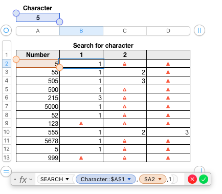 Numbers formula for Number occurrence - Apple Community