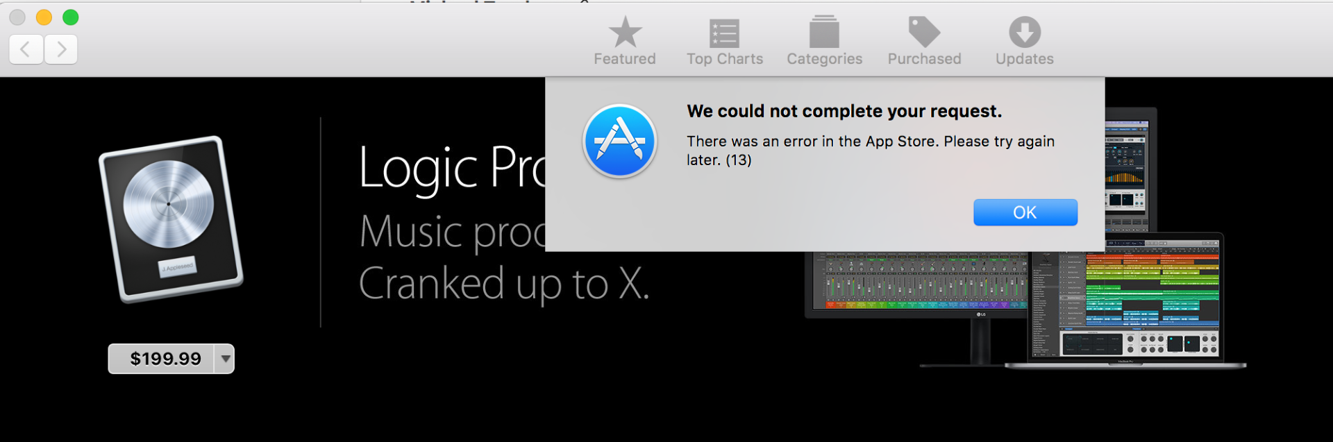 The action could not be completed. Try ag… - Apple Community