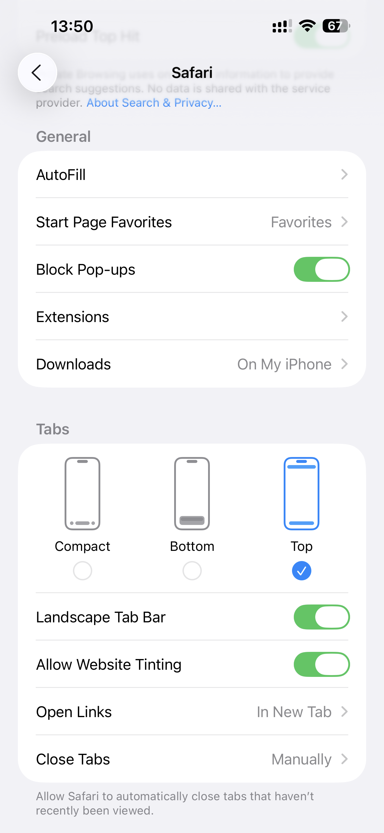 iOS 26 Safari Tabs layout not changing - Apple Community