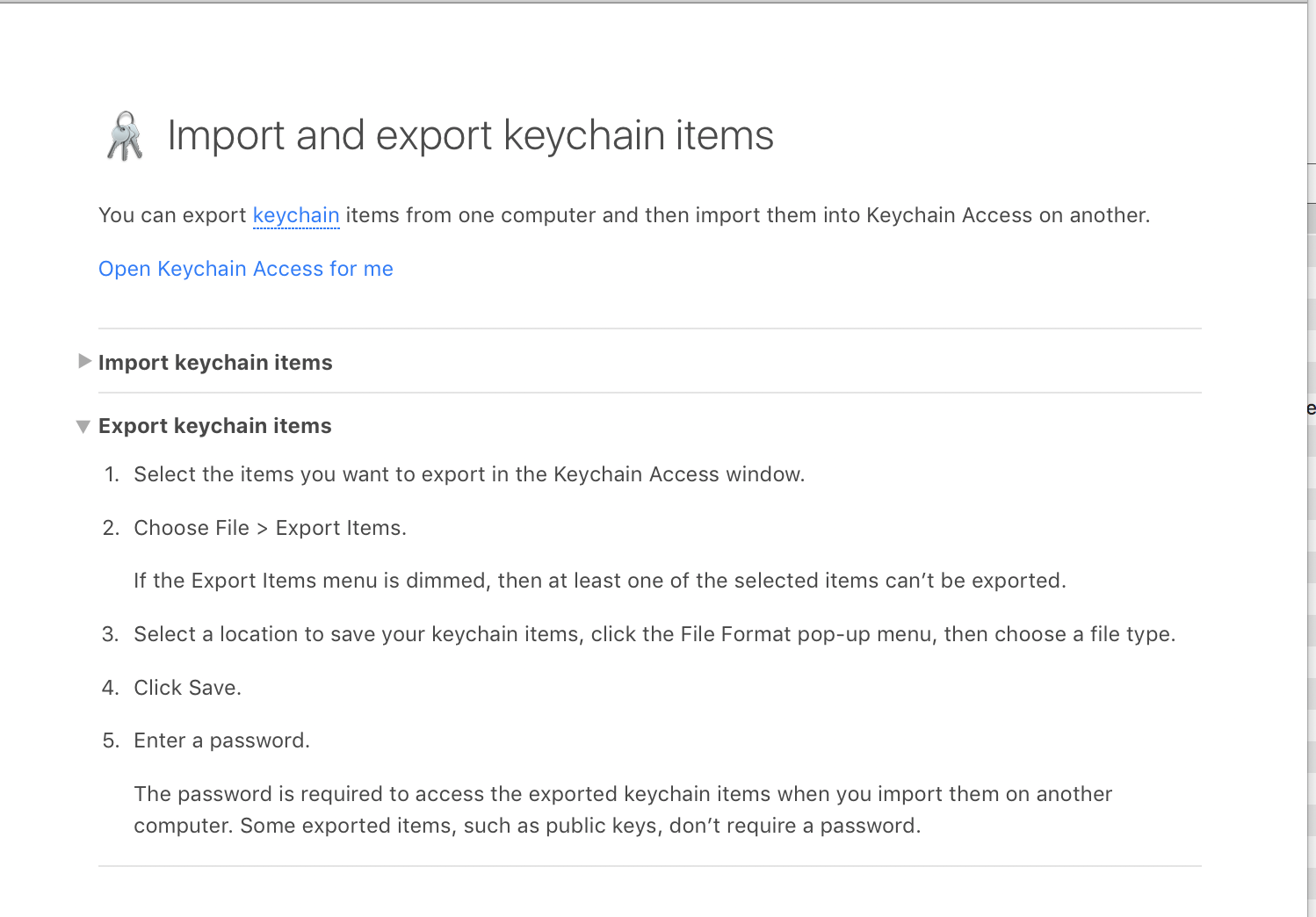What if EXPORT ITEMS if grayed out in key… - Apple Community