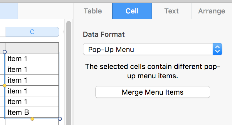 edit my drop down list in numbers 4.0.5. - Apple Community