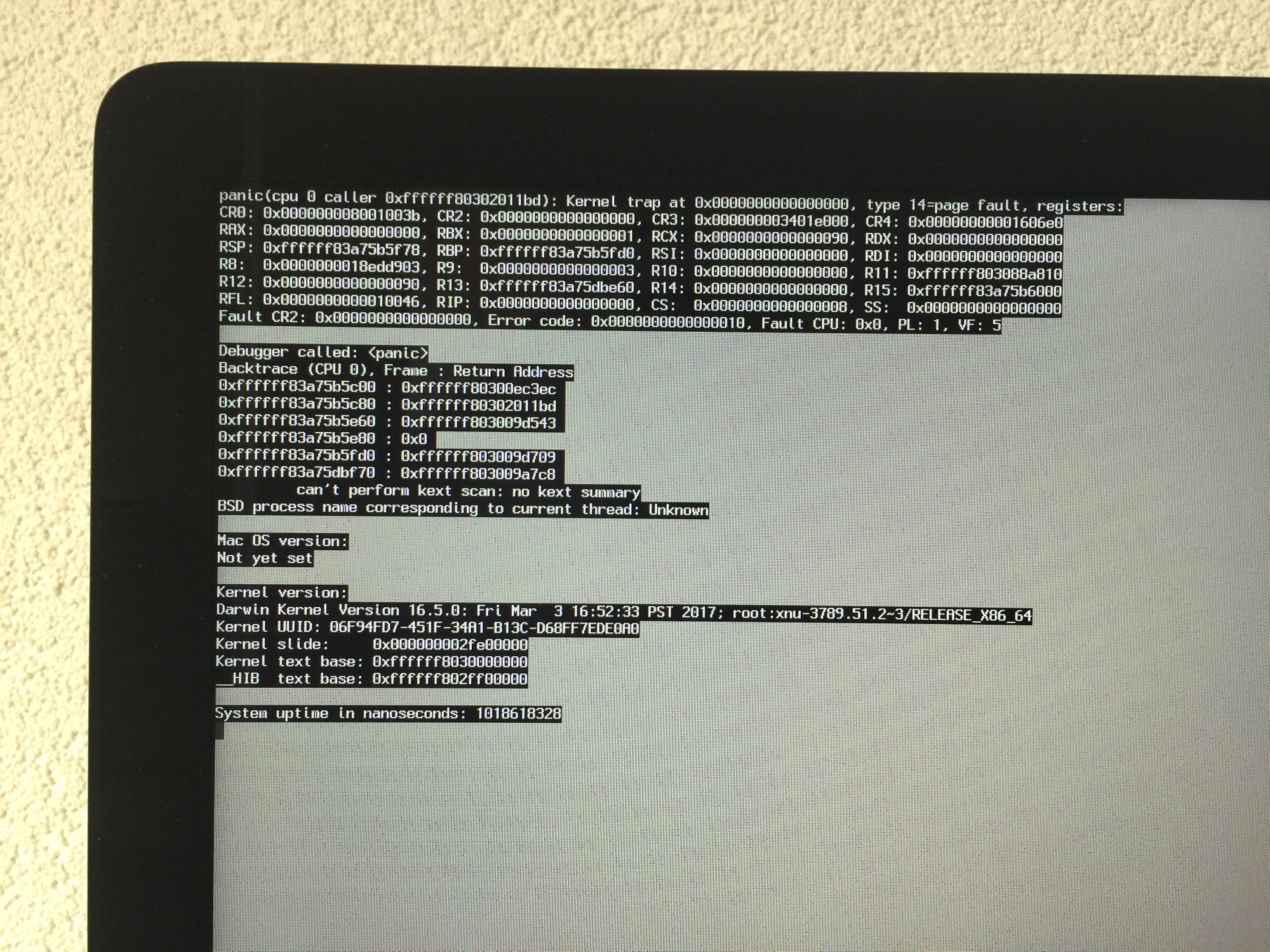 Boot error: panic(cpu 0 caller 0xffffff80… - Apple Community