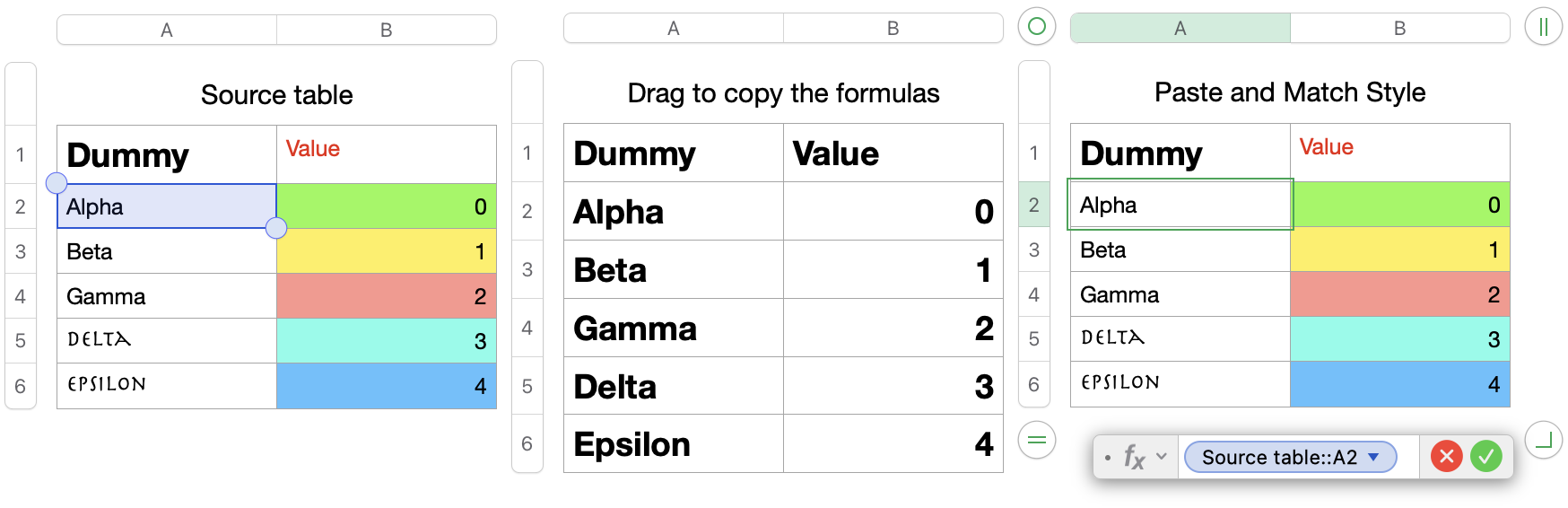 Mirroring (clone) a table with value and … - Apple Community